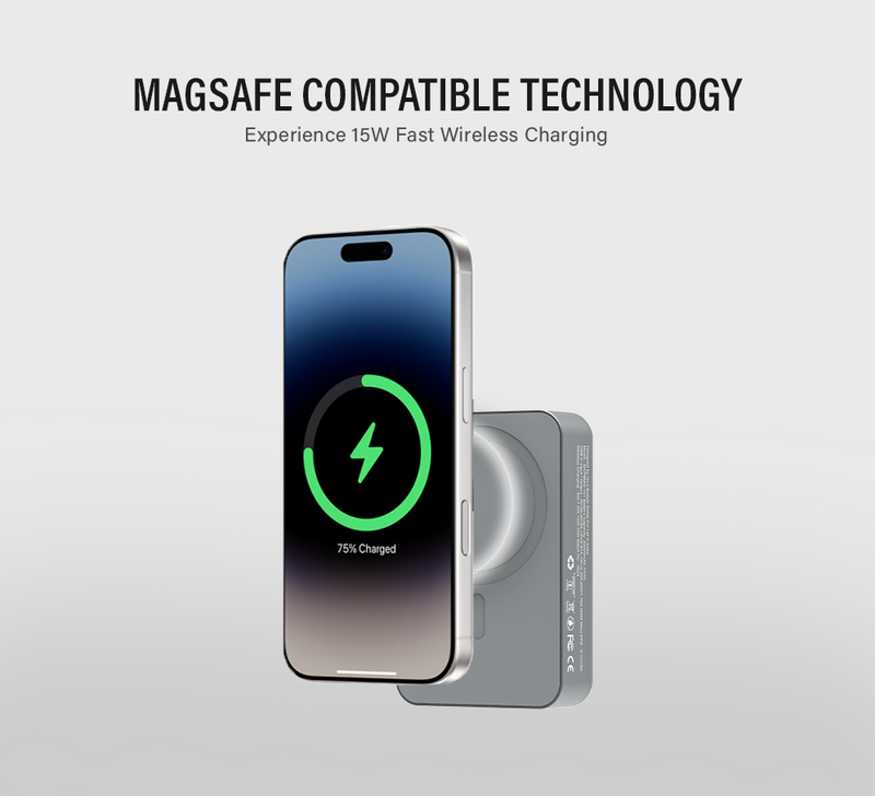 Muvtech 20000mAh Magnetic Power Bank | 15W MagSafe Wireless & 35W Fast ...